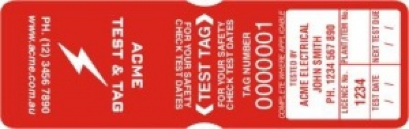 Customised Industrial Strength Test Tags - 5000 Pack
