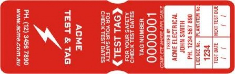 Customised Industrial Strength Test Tags - 10000 Pack